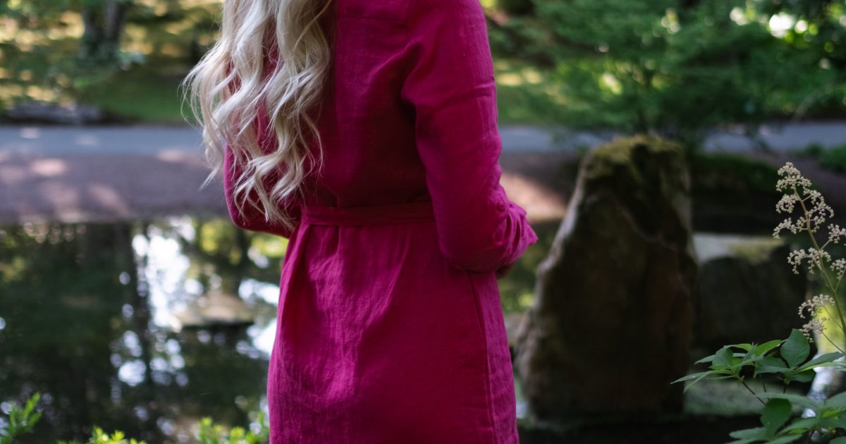 Skjortklänning linne rosa - Lin Living